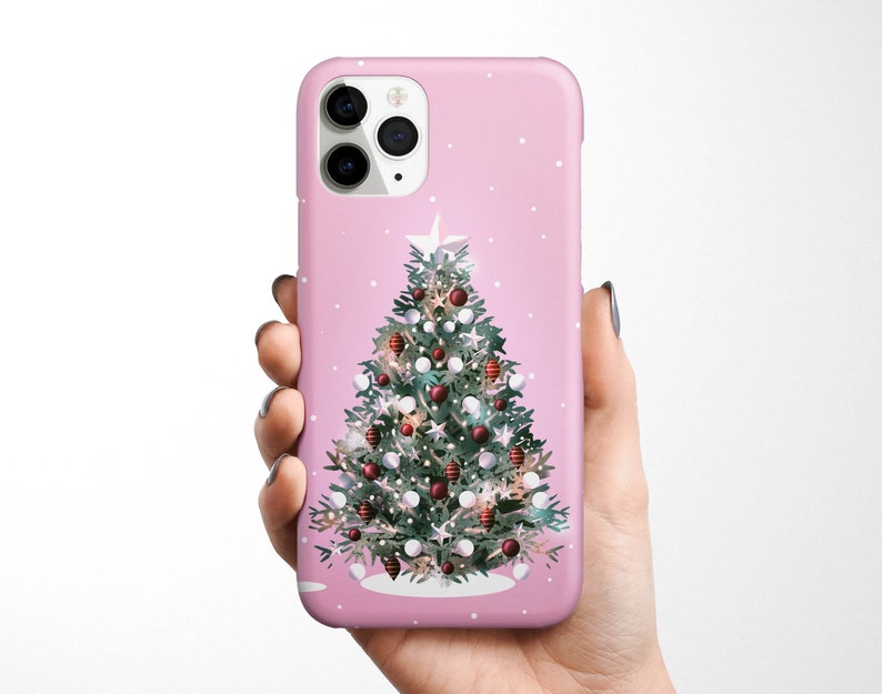 Pink Christmas Phone Case iPhone 17 16e 16 15 14 13 12 11 Samsung ...