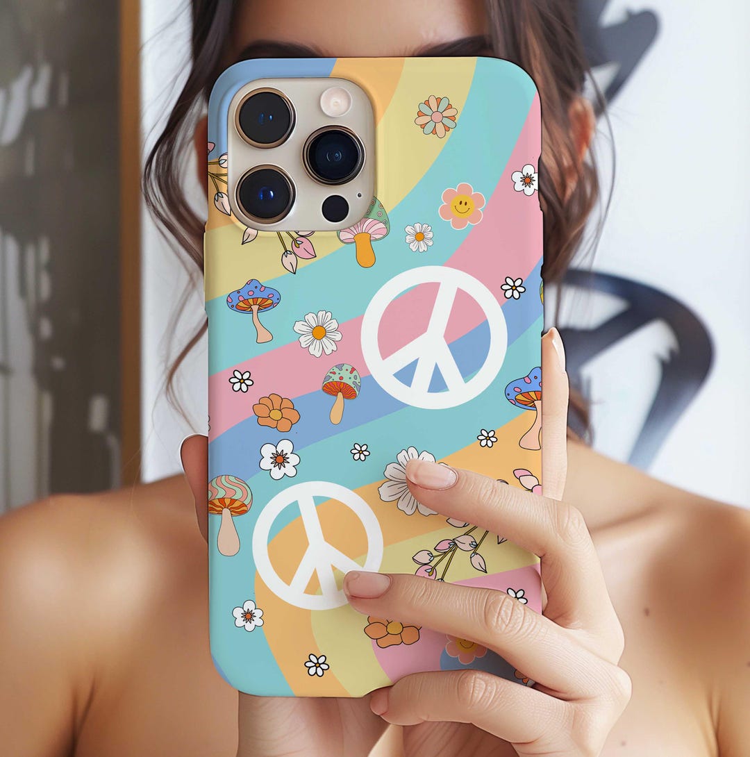 Peace Sign 90's Phone Case for iPhone 17 16e 16 15 14 13 12, 11, XR ...