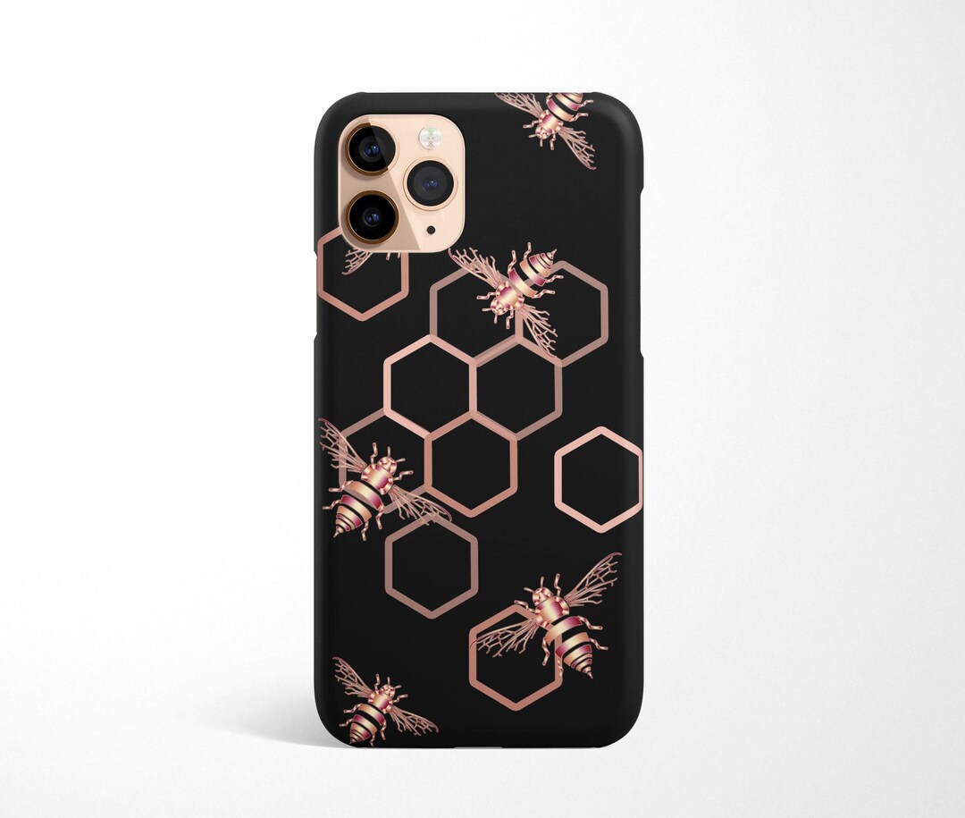 Bee Black Phone Case Available for iPhone 16e 16 15 14 13 12 11 XR XS ...