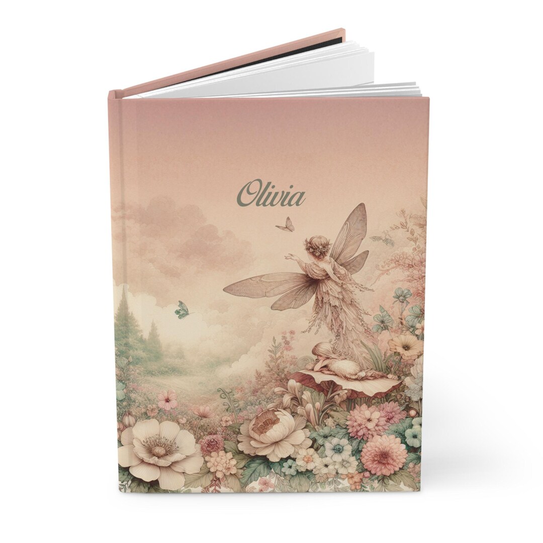 Custom Name Fairy Aesthetic Journal Pink Notebook Gift for Her Coquette ...