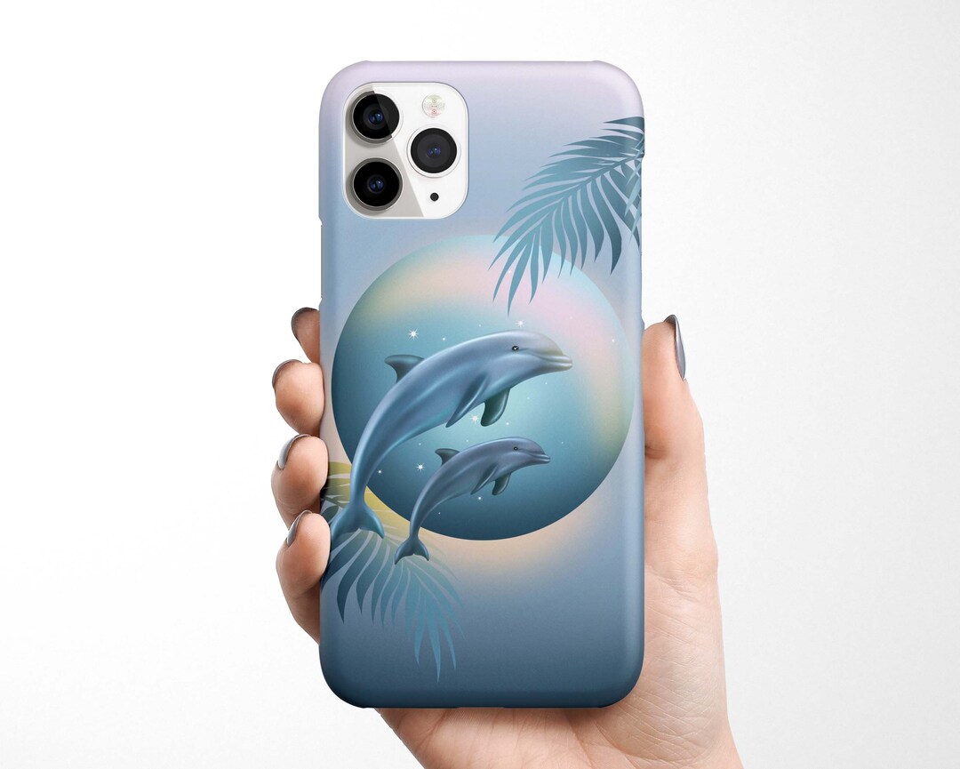 Cute Dolphin Phone Case Available for iPhone 16e 16 15 14 13 12 11 XR ...