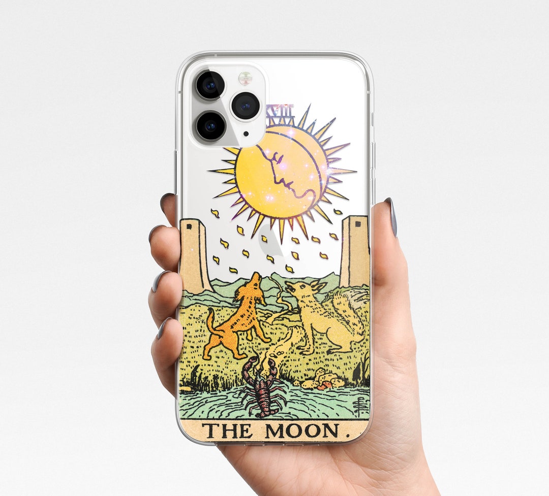 Clear Moon Tarot Aesthetic Phone Case iPhone 16e 16 15 14 13 12 Samsung ...