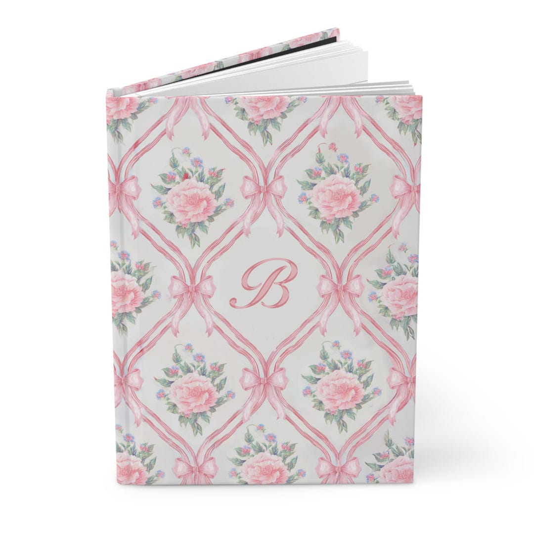 Custom Name Coquette Floral Aesthetic Journal Pink Notebook Gift for ...
