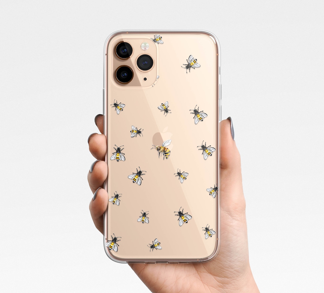 Bee Minimalist Clear Phone Case for iPhone 16e 16 15 14 13 12 Samsung ...