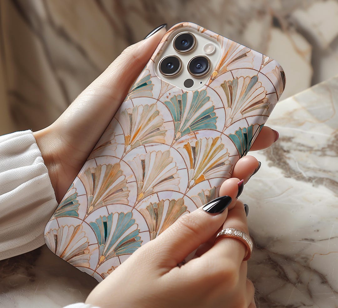 Art Deco Blush Marble Phone Case iPhone 17e 17 16e 16 15 14 13 12 ...