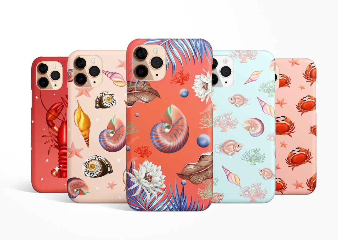 Sealife Shell Crab Fish Phone Case for iPhone 16 15 14 13 12 11 XR XS ...