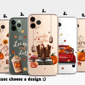Clear Autumn Mix Pumpkin Phone Case for iPhone 15 14 13 12 11 Samsung ...