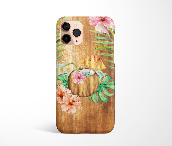 Coconut Cocktail Wood Texture Phone Case Available for Iphone | Etsy