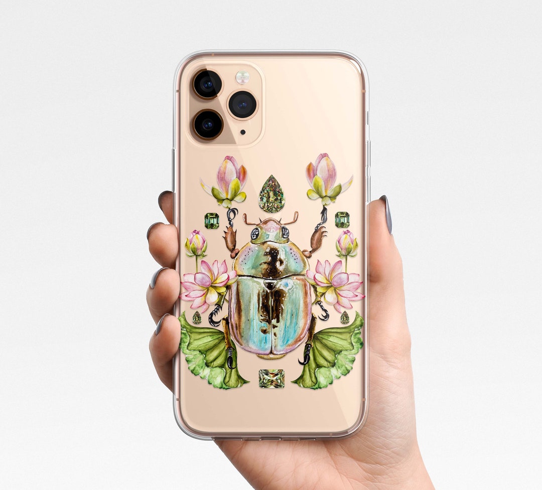 Cute Scrabeus Bug Clear Case iPhone 17e 17 16e 16 15 14 13 12 11 ...