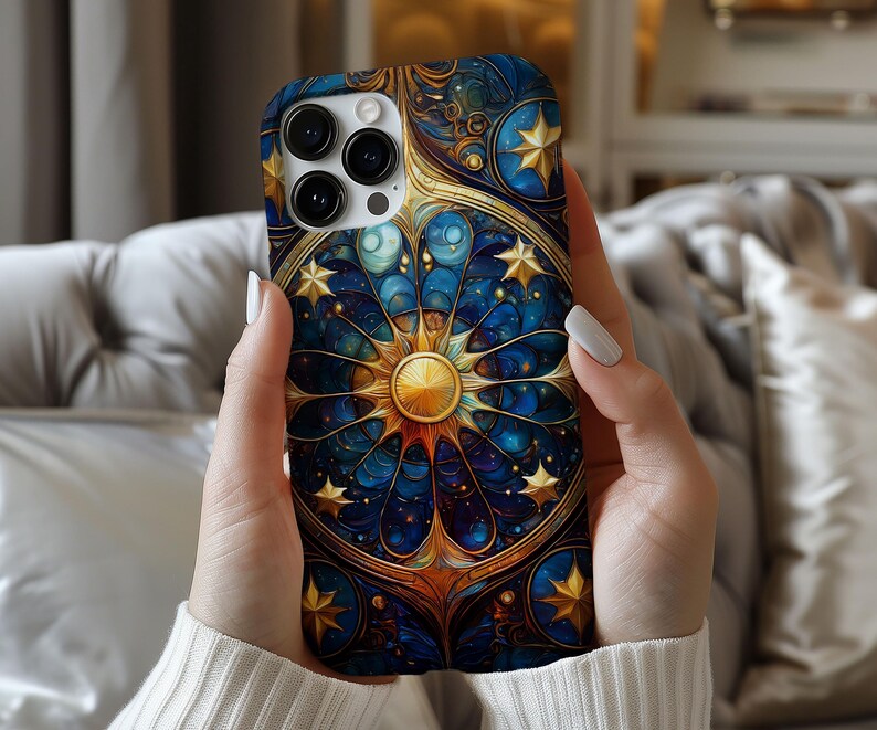 Stained Glass Celestial Aesthetic Phone Case iPhone 17e 17 16e 16 15 14 ...
