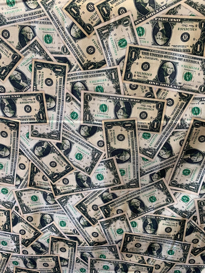 1 Dollar Bill Cotton Fabric / Money Print Fabric / %100 Cotton - Etsy