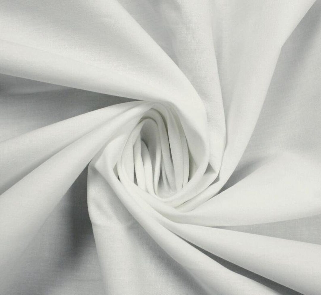 Cotton Poplin Fabric - 100% Cotton(organic) - White/ivory/black - 60 ...