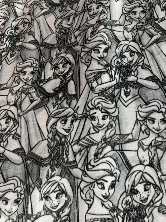 Frozen Fleece Fabric/ Anna and Elsa Character Fleece Fabric / - Etsy