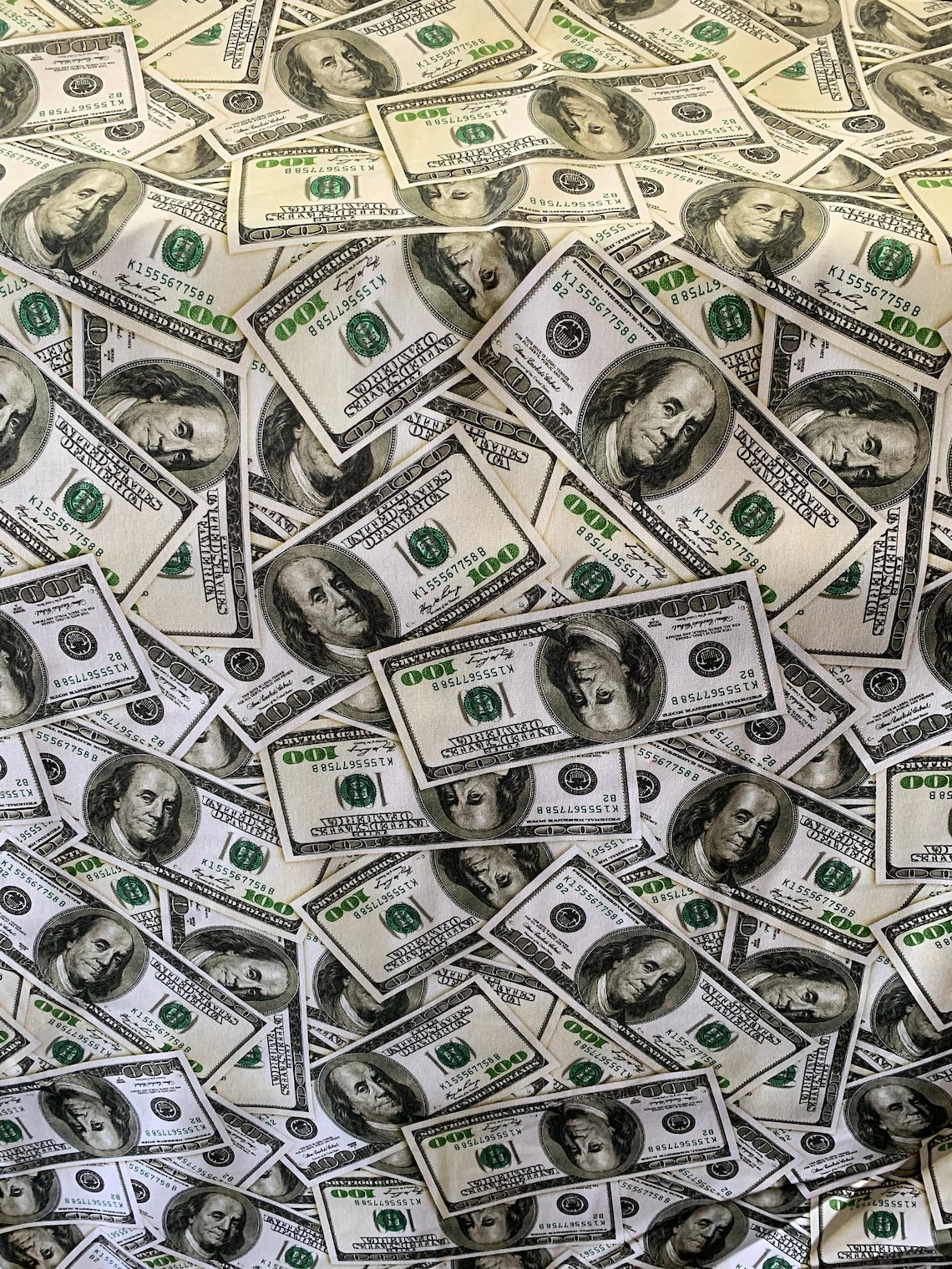 100 Dollar Bill Cotton Fabric / Money Print Fabric / %100 | Etsy