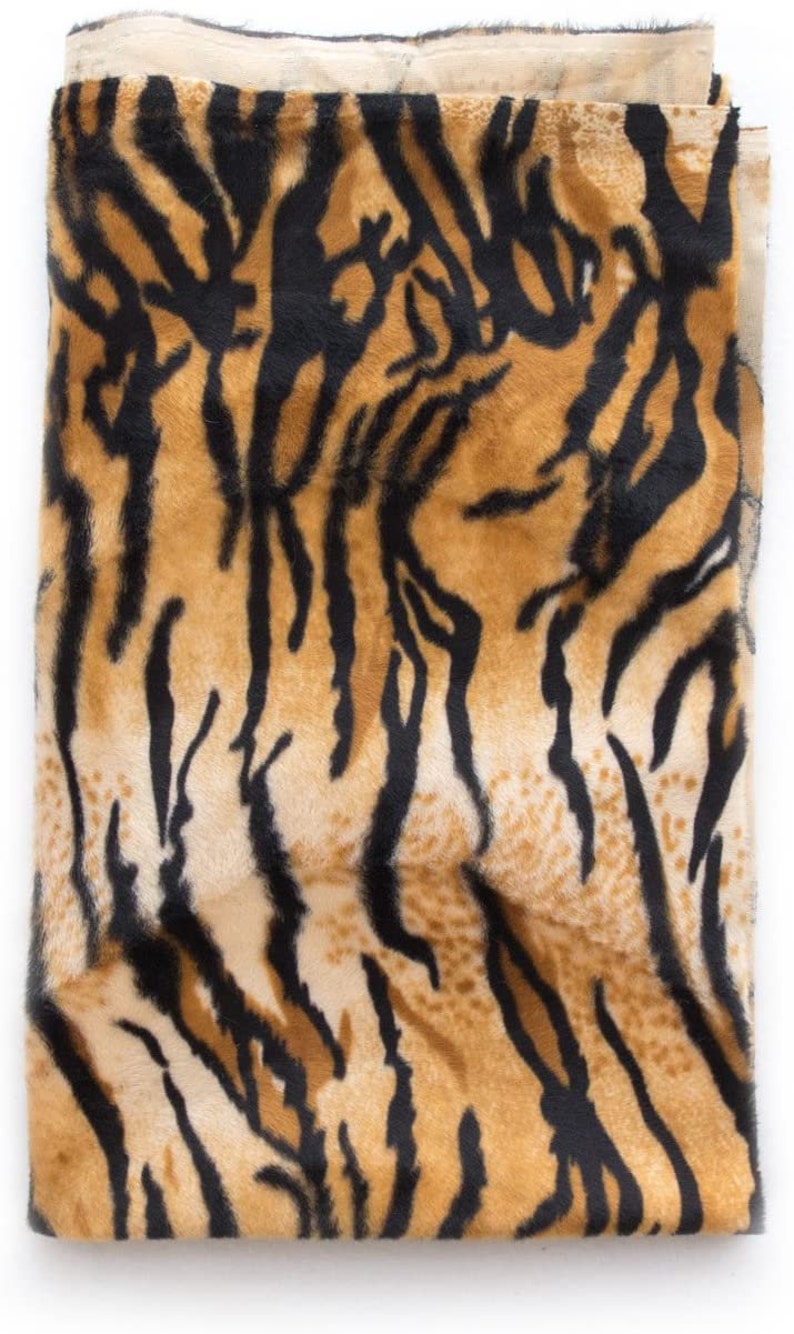 Velboa Wave Tiger Print Fabric - With Wave, Soft Low Pile, Faux Fur ...