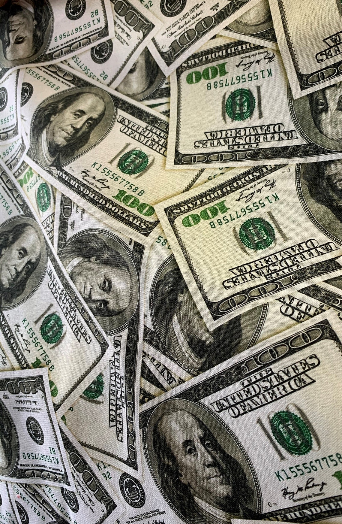 100 Dollar Bill Cotton Fabric / Money Print Fabric / %100 - Etsy