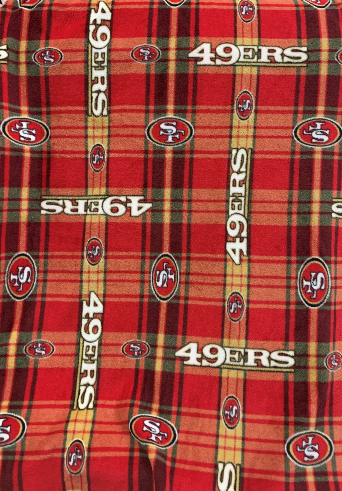 NFL SF 49ers Fleece Fabric/ San Francisco 49ers Football - Etsy