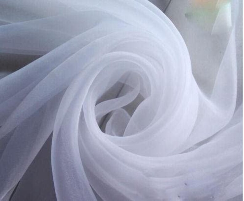 White Chiffon Fabric - Solid Sheer - 60" Wide - Sold by the Yard ...