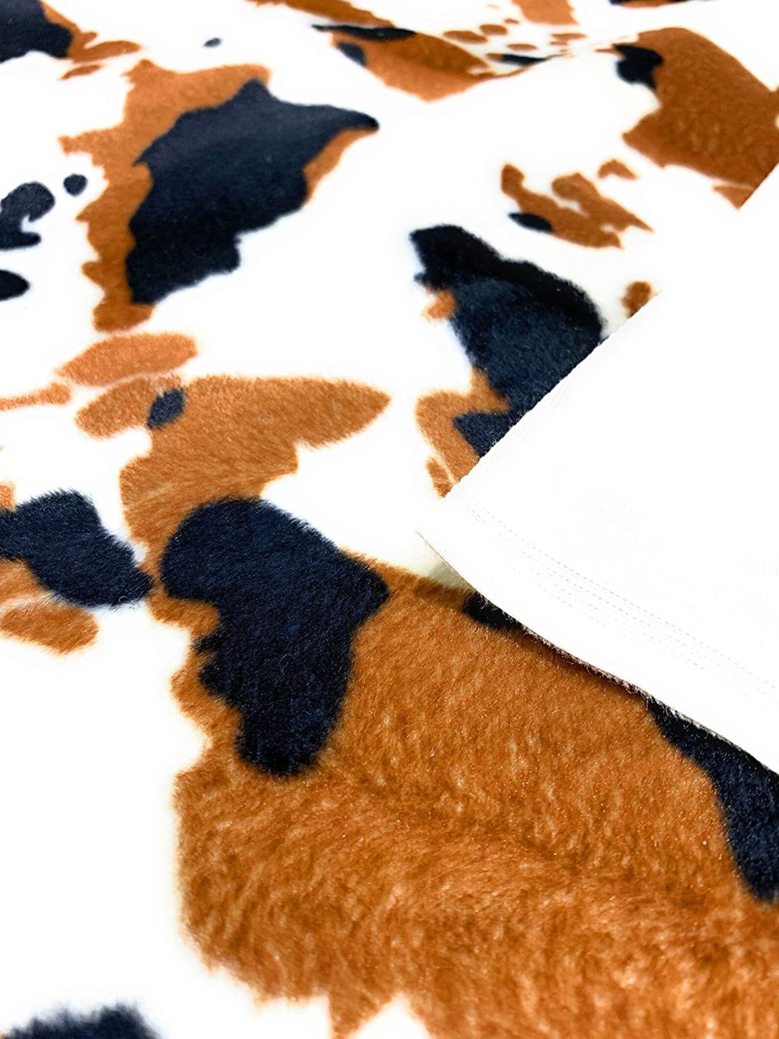 Cow Print Velboa Fabric With Wave Soft Low Pile Faux Fur - Etsy