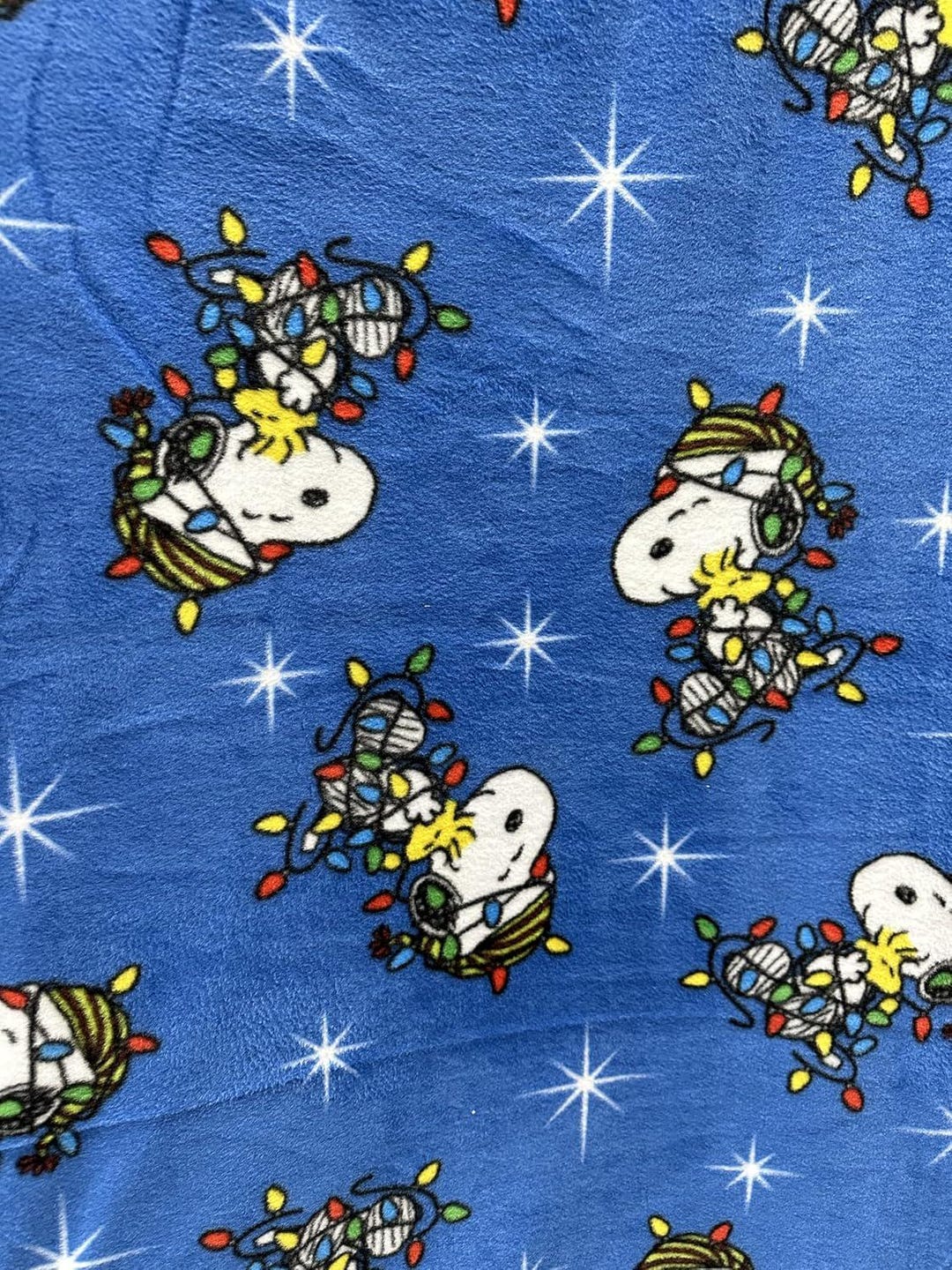 Snoopy Lights Toss Fleece Christmas Fabric Anti Pill Premium Fleece