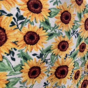 Sunflower Fleece Fabric/bright Sunflowers Allover Fleece Fabric/sold by ...
