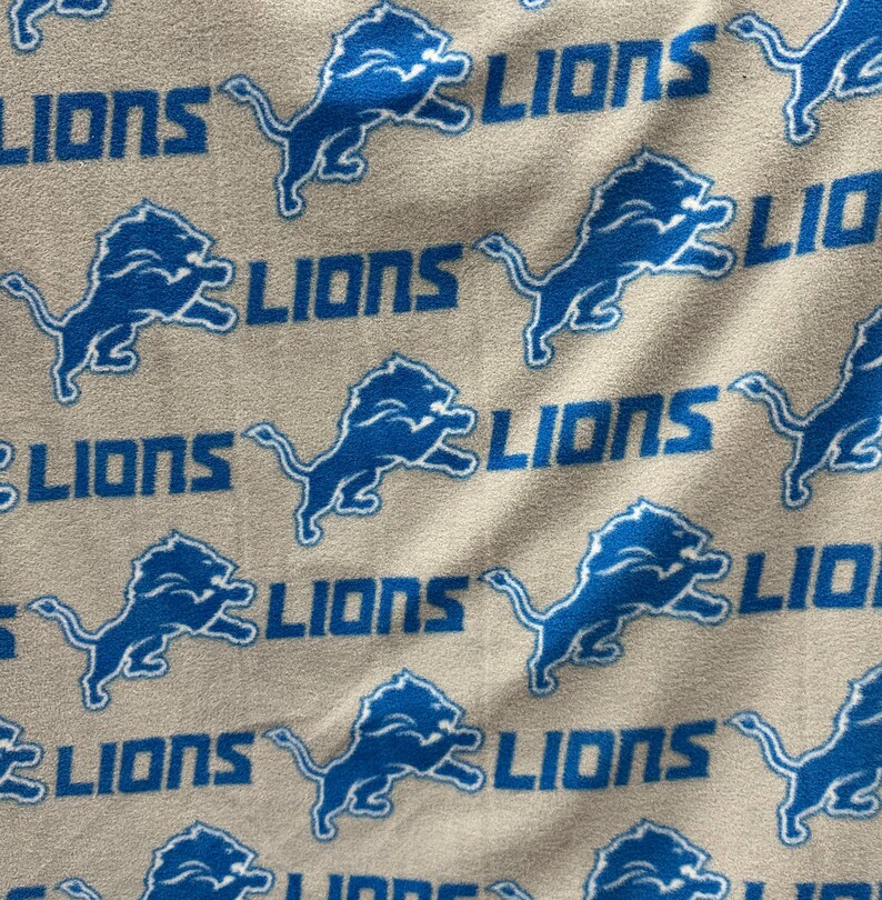 Detroit Lions NFL Football Fleece Fabric / Sold by the Yard / 58" Wide ...
