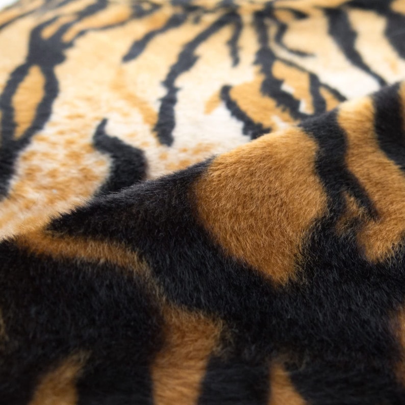 Velboa Wave Tiger Print Fabric With Wave Soft Low Pile | Etsy