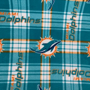 Miami Dolphins Fleece Fabric/ NFL Football Fleece Fabric / Sold by the ...