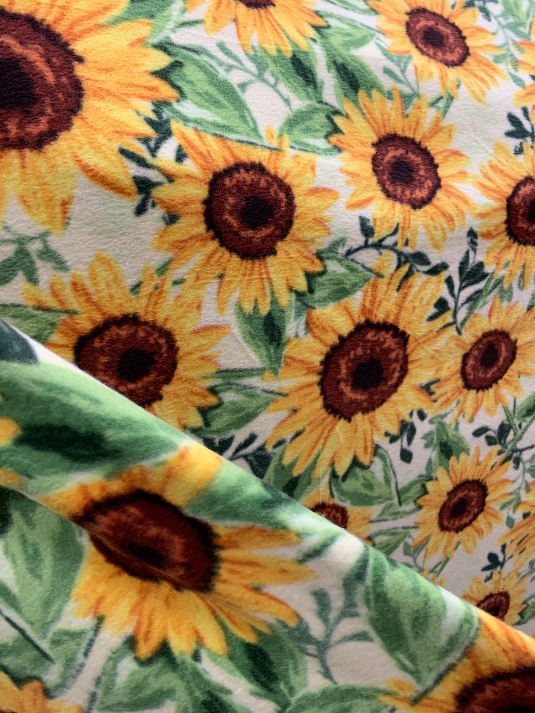 Sunflower Fleece Fabric/bright Sunflowers Allover Fleece - Etsy Ireland