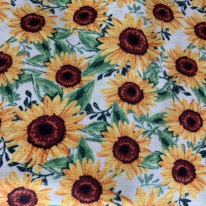 Sunflower Fleece Fabric/bright Sunflowers Allover Fleece Fabric/sold by ...