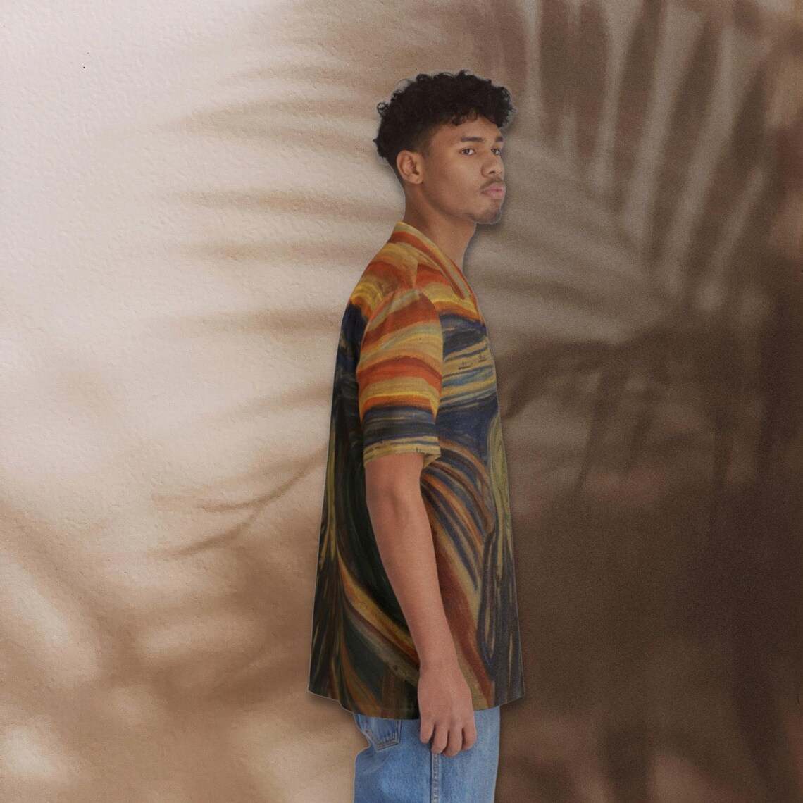 Men's Hawaiian Shirt Featuring "the Scream" Painting by Edvard Munch ...