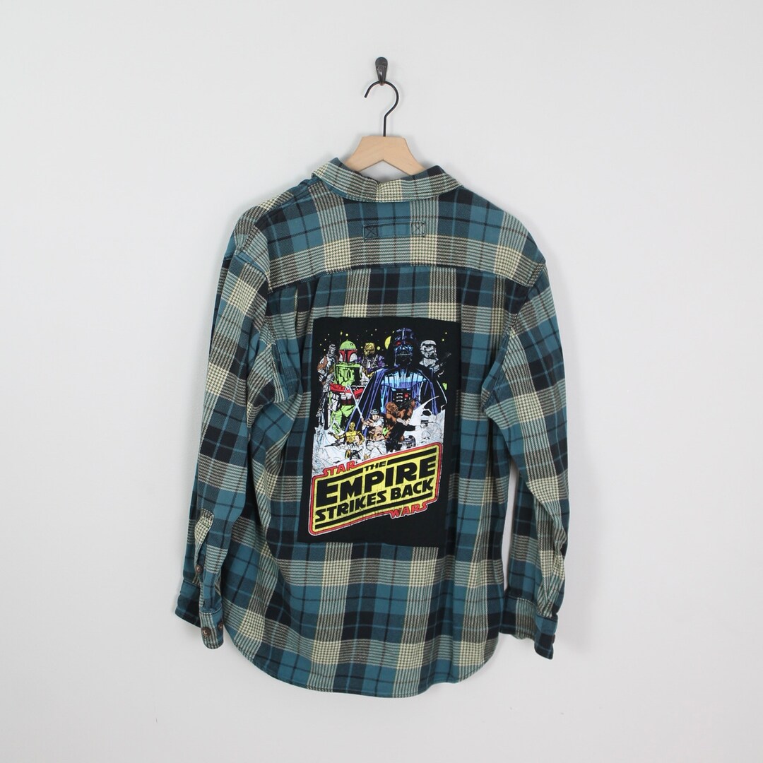 Vintage Upcycled Flannel Shirt, Star Wars the Empire Strikes Back, Size ...