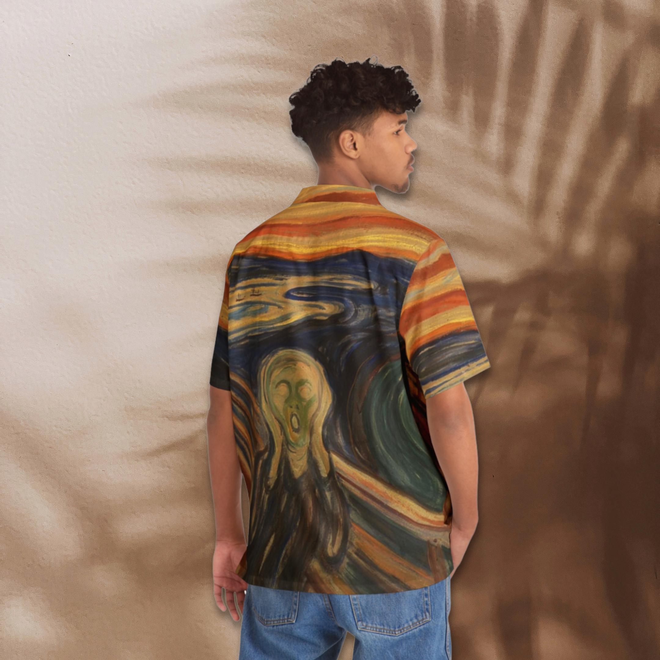 Men's Hawaiian Shirt Featuring "the Scream" Painting by Edvard Munch ...