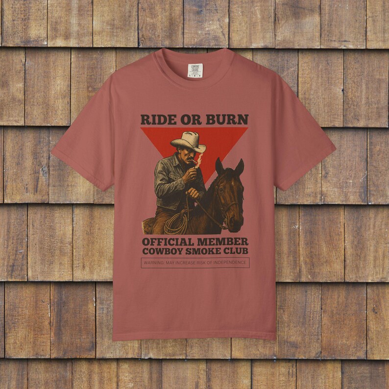 Vintage Cowboy Graphic Tee: Ride or Burn Comfort Colors Shirt - Etsy