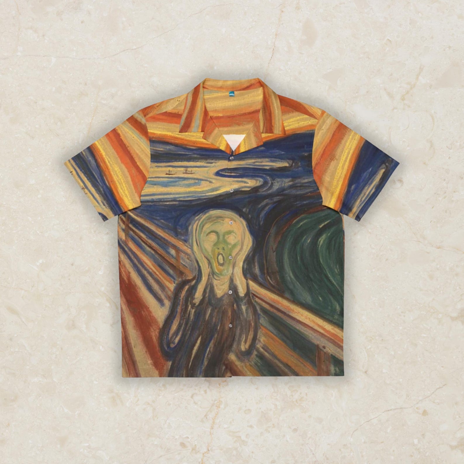 Men's Hawaiian Shirt Featuring "the Scream" Painting by Edvard Munch ...