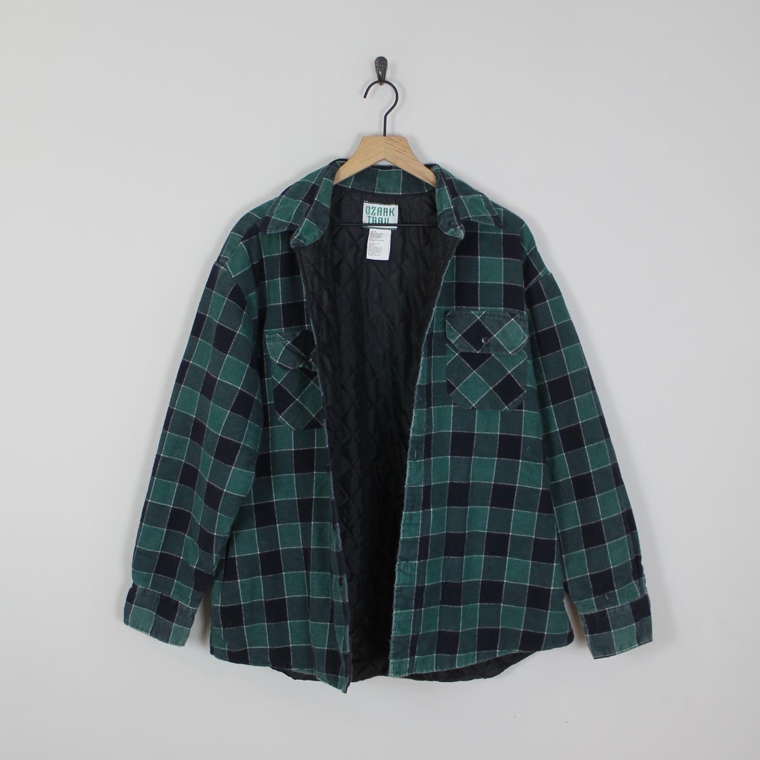 Vintage Green and Blue Plaid Ozark Trail Quilt Lined Shirt - Etsy