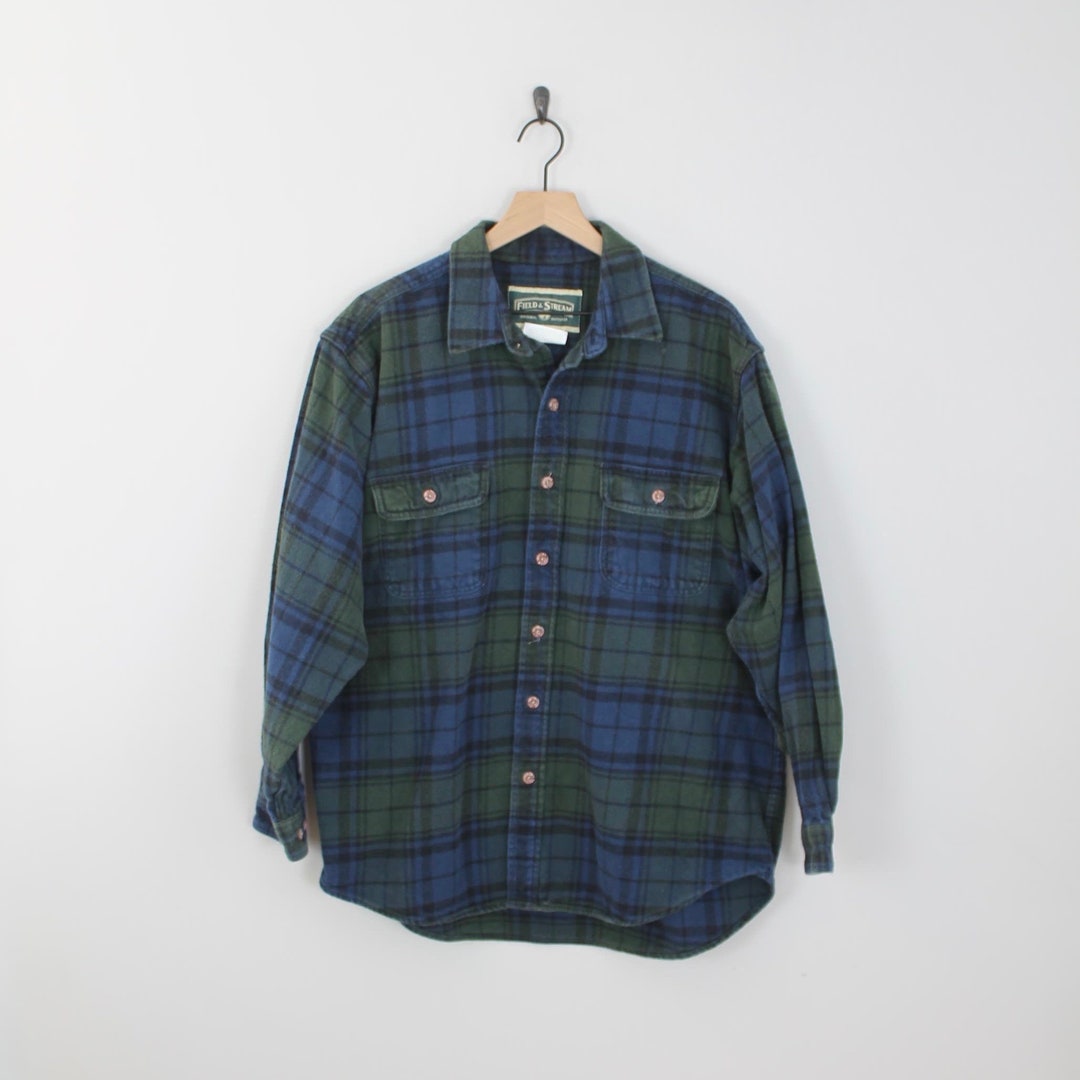 Vintage Blue and Green Field & Stream Flannel Size XL - Etsy