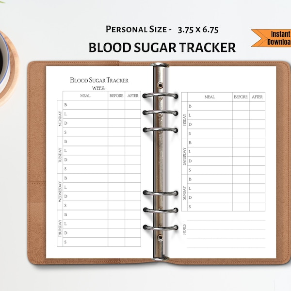 Blood Sugar Tracker - Etsy