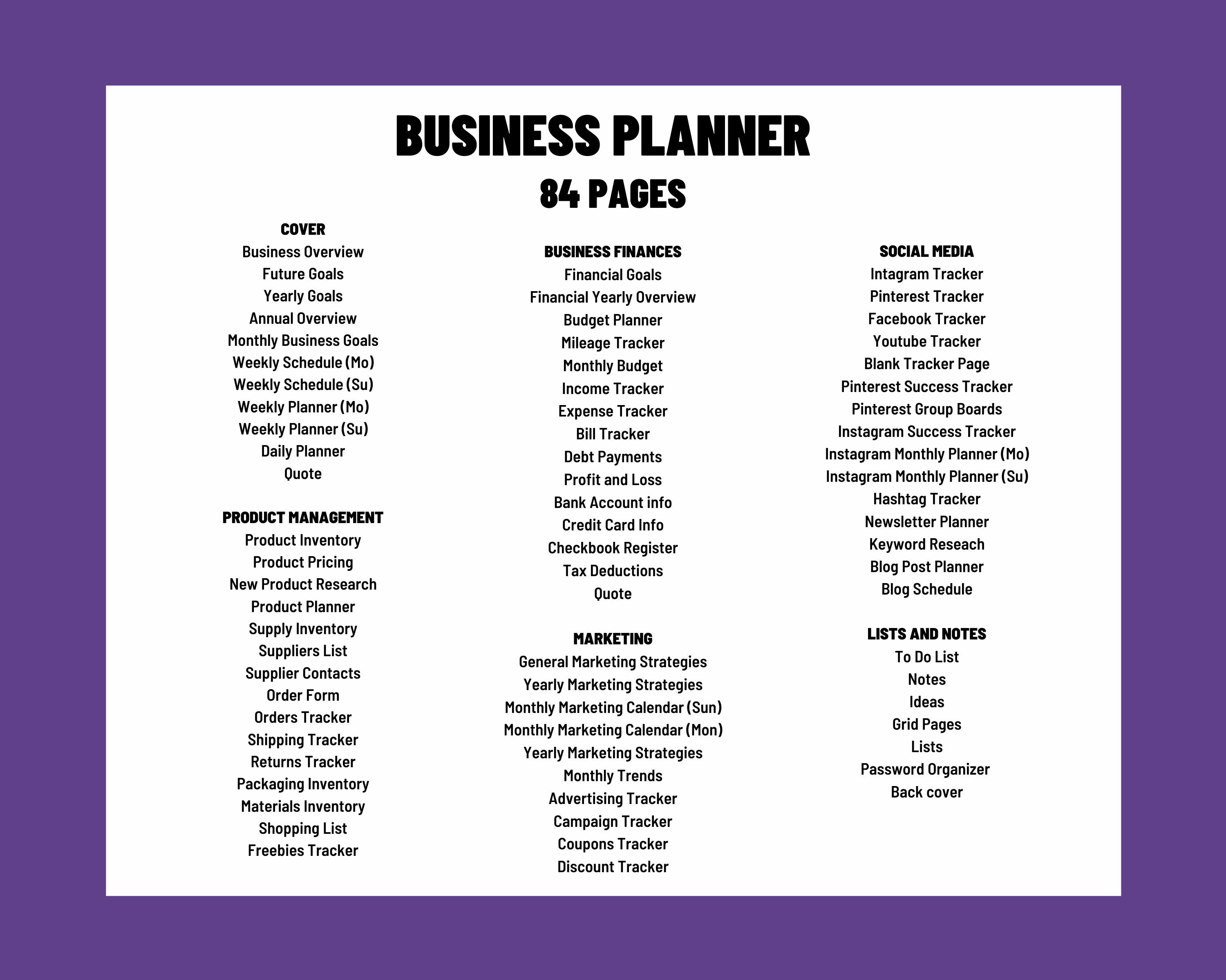 Ultimate Business Planner Small Business Organizer Home - Etsy