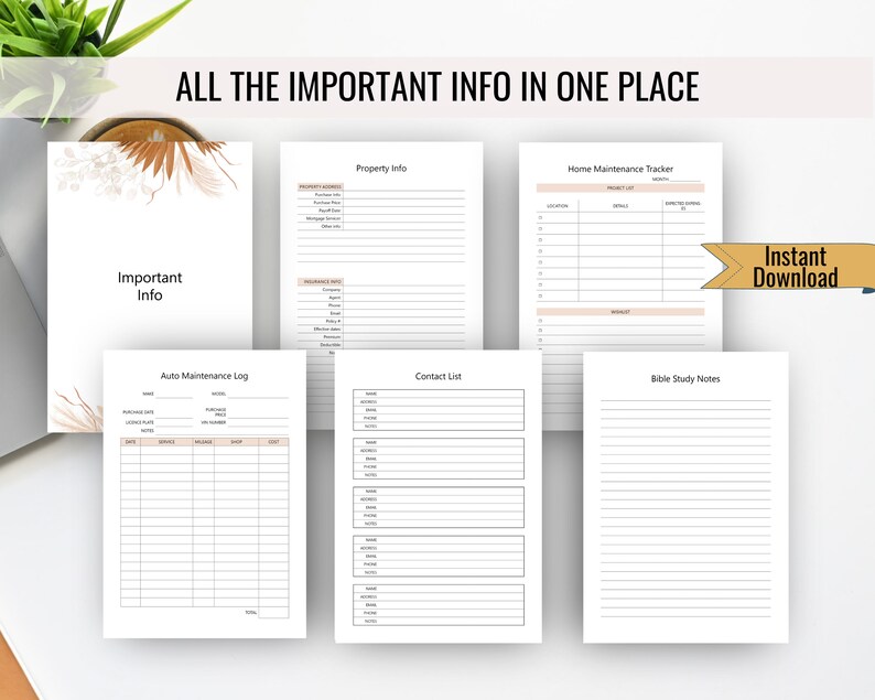 Home Management Printable Planner, Productivity Planner for Happy ...