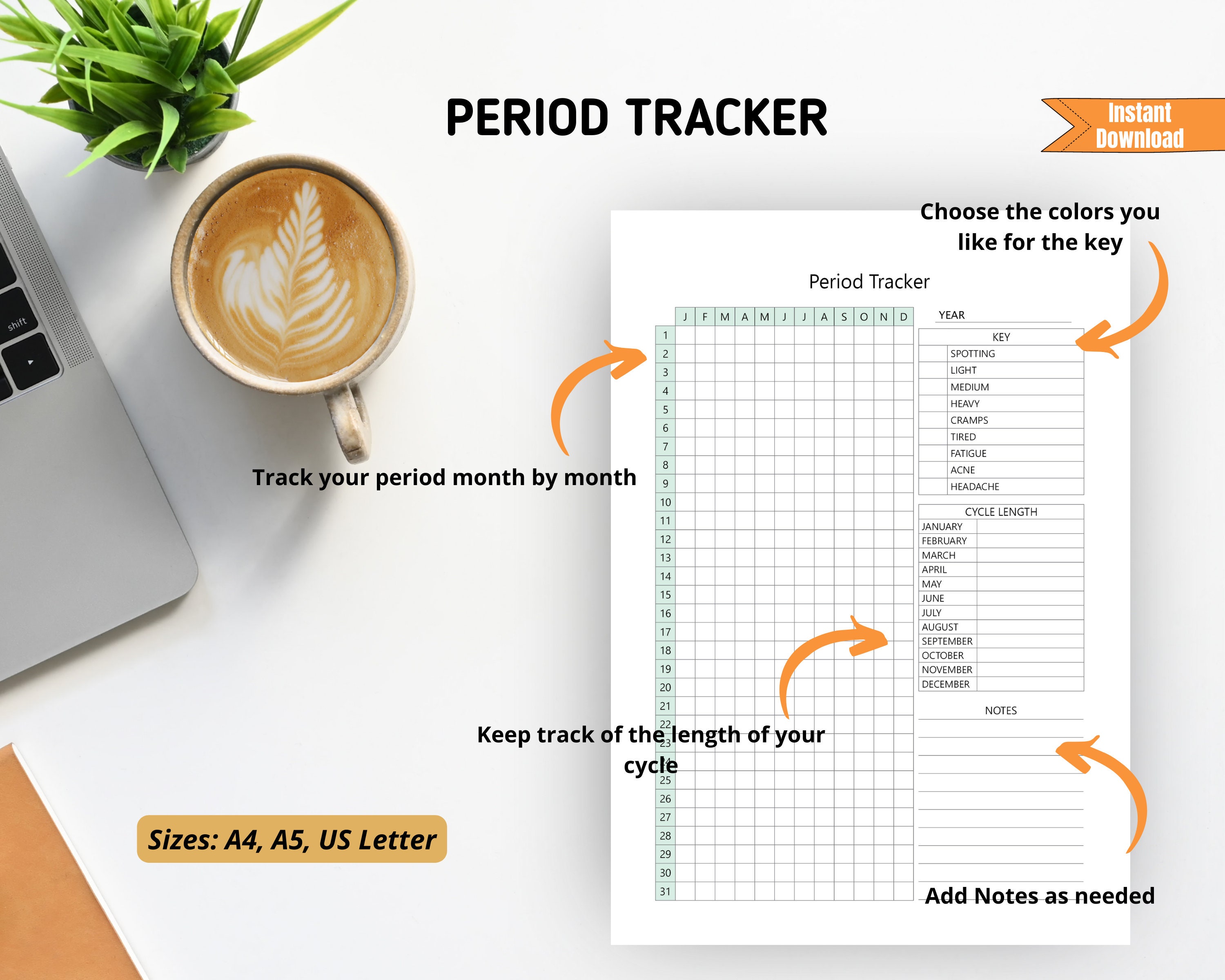 Period Tracker Printable Period Tracker Period Planner - Etsy