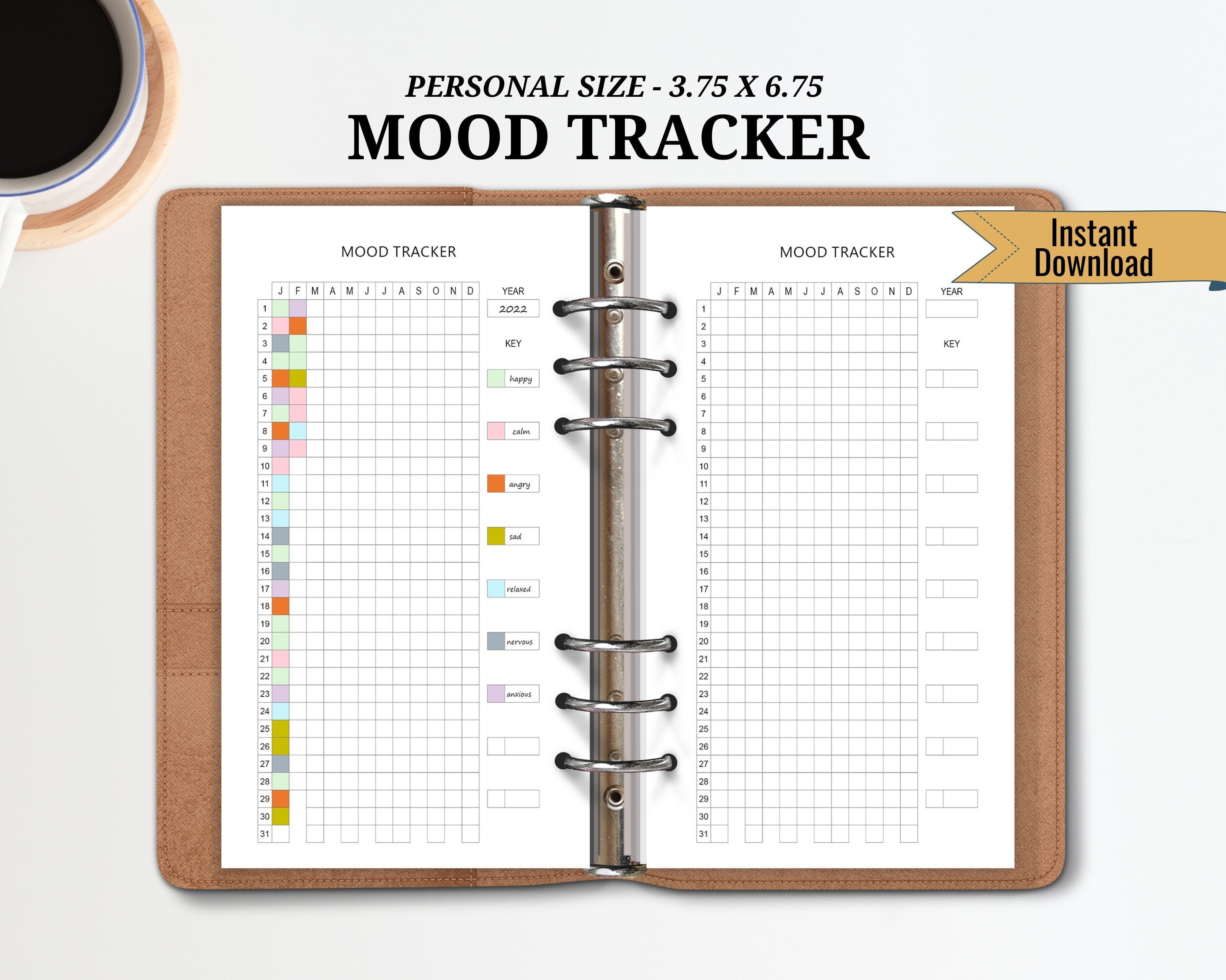 Mood Tracker Printable Mood Tracker Personal Planner - Etsy