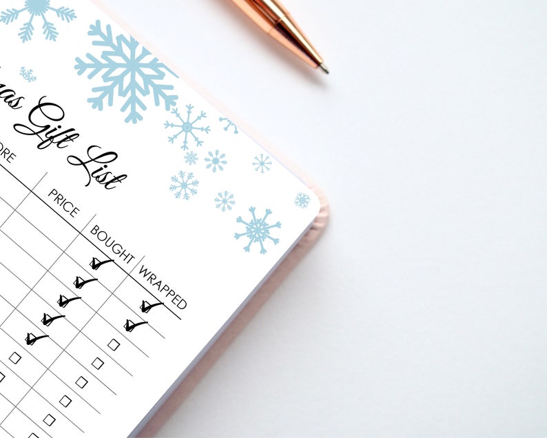 Christmas Gift List Printable, Holiday Gift Tracker (PDF) - Etsy