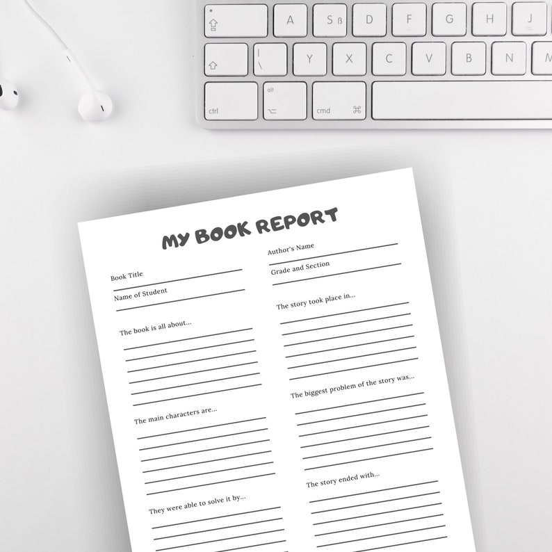 Printable Book Report Book Report Worksheet Printable | Etsy