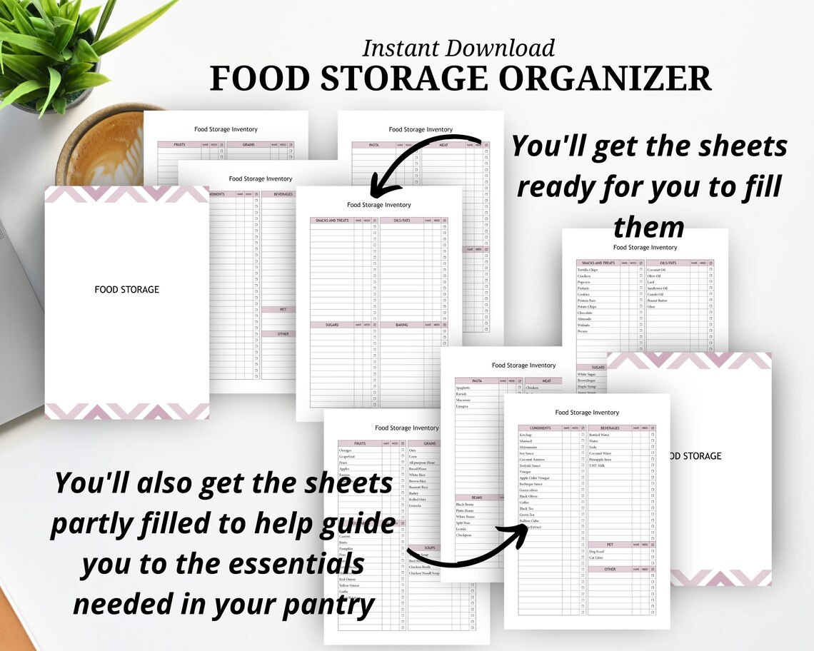 Instant Download Food Storage Planner, Printable Pantry Inventory ...