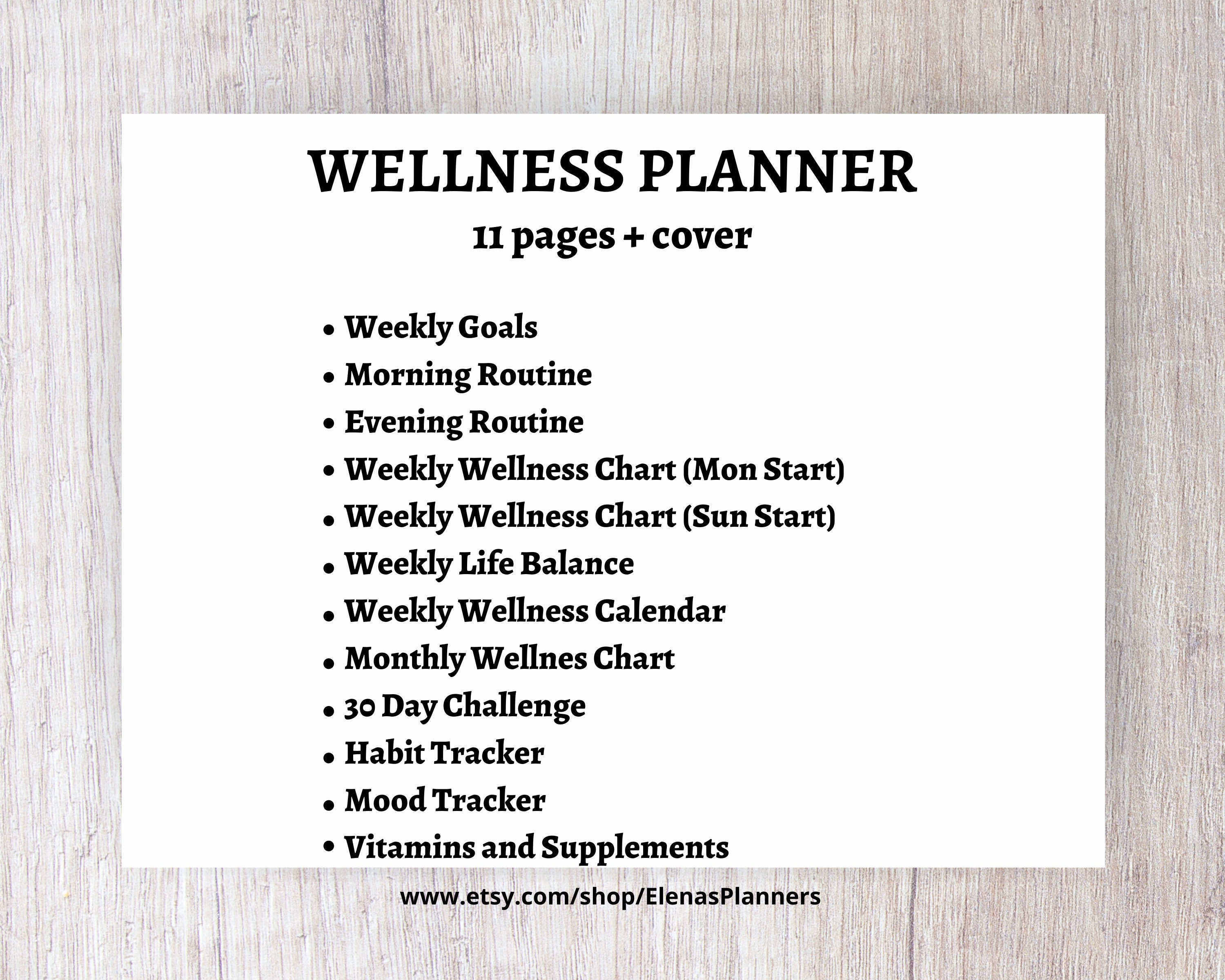 Wellness Planner 2023, Printable Self Care Planner Wellbeing Planner ...