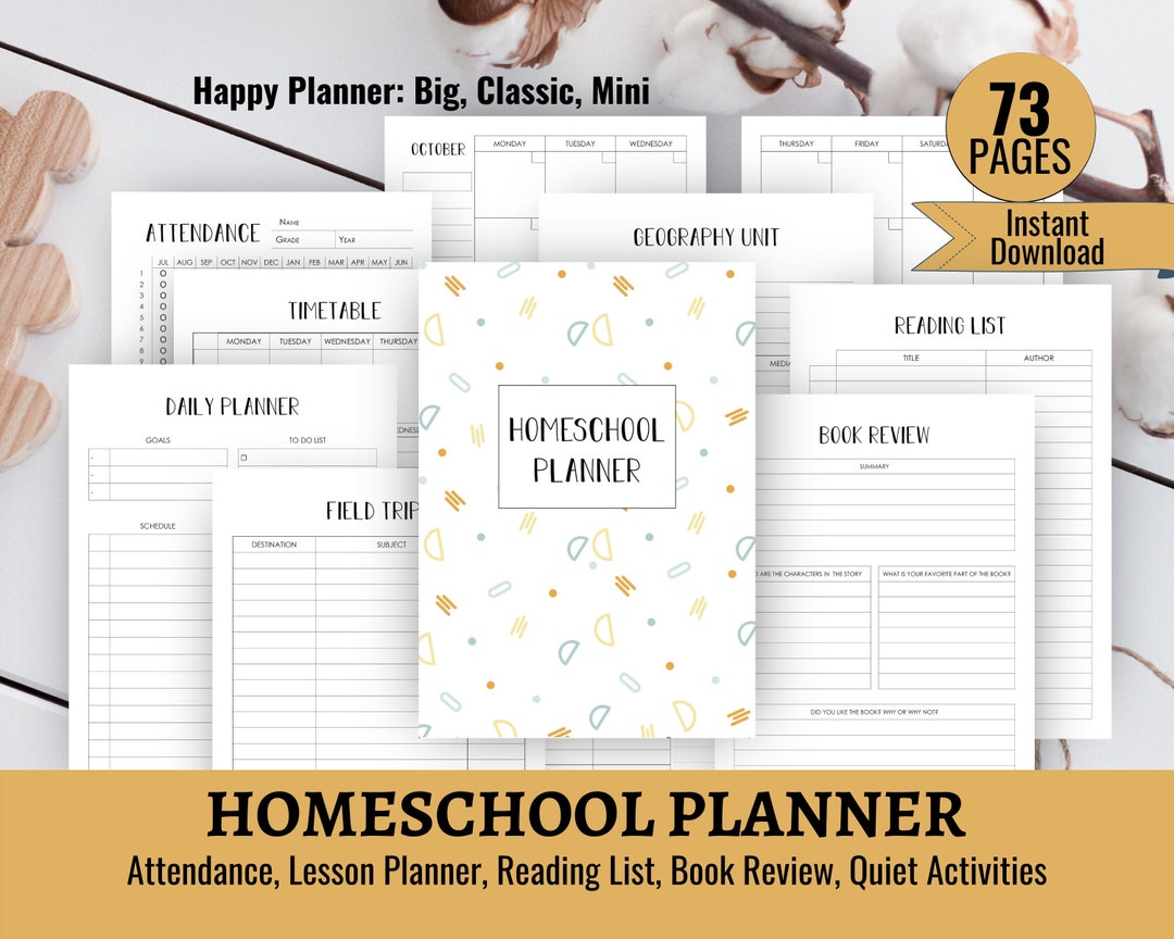 Homeschool Planner HP Big Happy Planner, Home School Lesson Planner ...