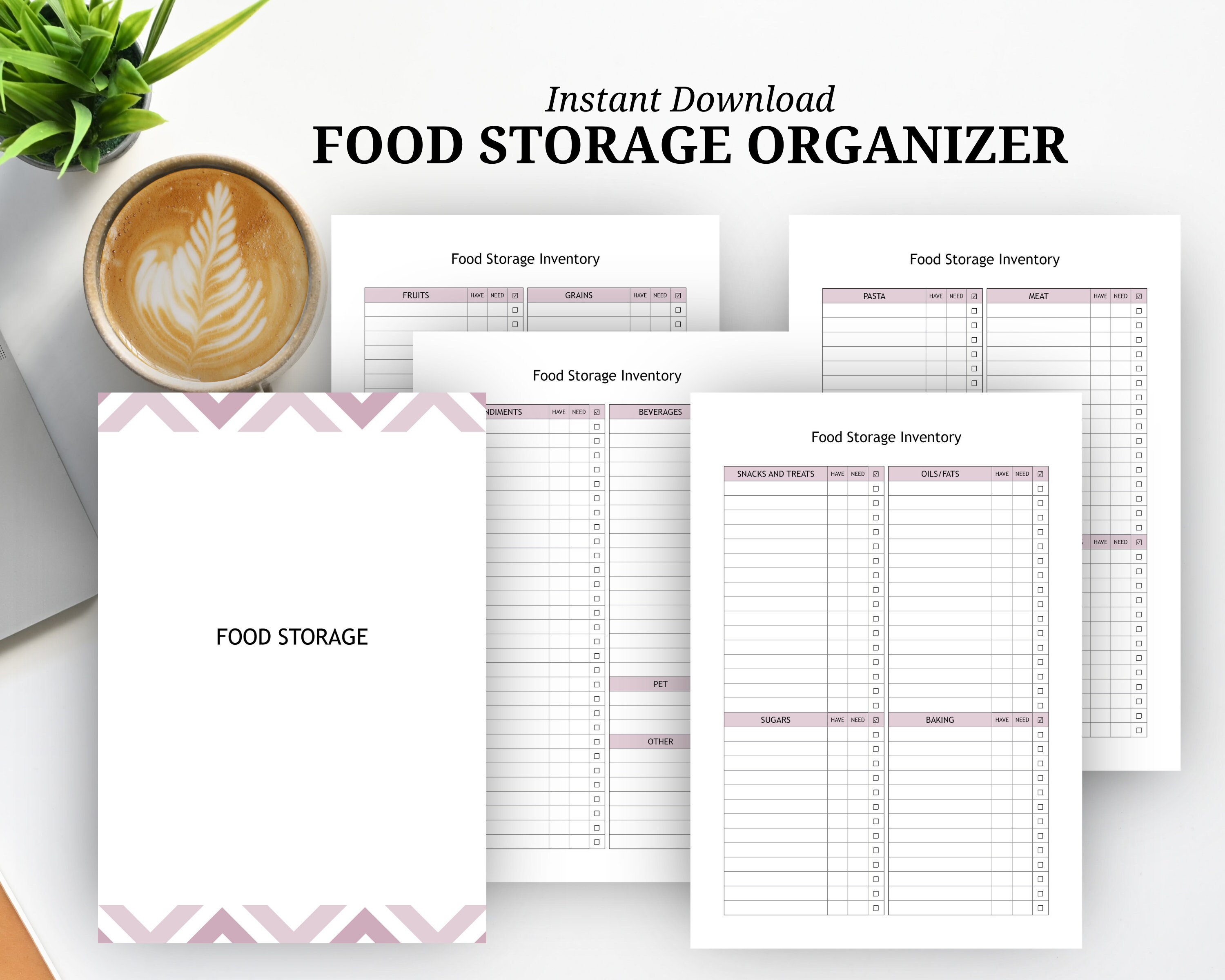 Instant Download Food Storage Planner, Printable Pantry Inventory ...