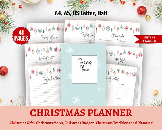 Christmas Planner Christmas Printables Holiday Planner | Etsy