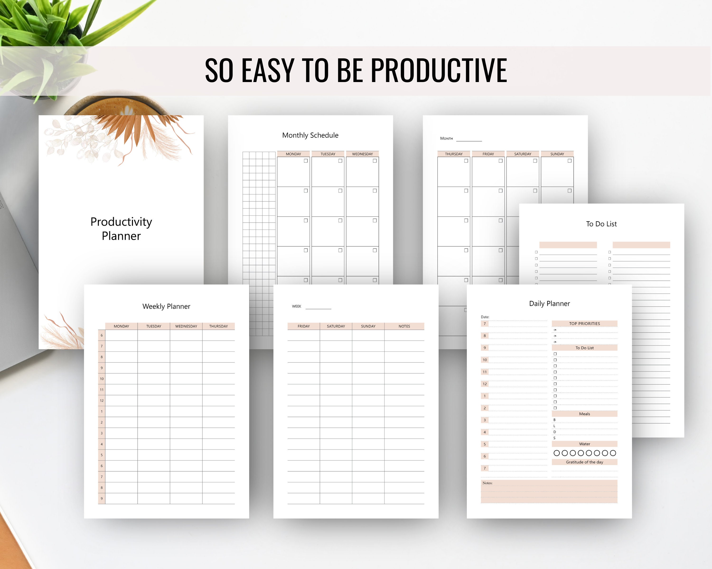 Home Management Printable Planner, Productivity Planner for Happy ...
